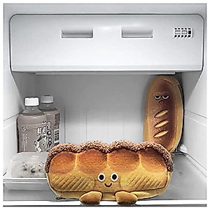 CmfyArt Creative Cute Novelty Funny Face Simulation Real Food Theme Toast Hotdog Bread Character Soft Stuffed Surface Clothes Zipper Pencil Box Pencil Case Pencil Holder Pouch -Hotdog
