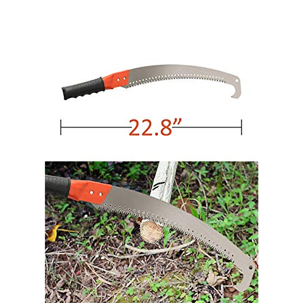 HOSKO 10FT Pole Saw for Tree Trimming, Long Extension Pruning Saw, Blade Tree Trimmer Pole, Manual Pole Cutter for, Yard Garden and Patios Trees Branches Cutting