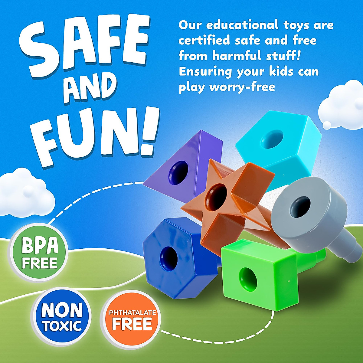 Skoolzy Toddler Peg Board 38 pcs - Pegboard for Toddlers - Stacking Peg Board - Montessori Learning Toys for Toddlers 2+