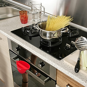 Gaberoad Thickened Mini Silicone Oven Mitts Heat Resistant, Rubber Oven Mitt Gloves, Finger Pinch Grips, Pot Holder, Silicone Potholder for Kitchen Cooking & Baking 1 Pair, Red