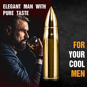 Gifts for Dad, 6 pcs Golden Whiskey Stones & 6 pcs Best Dad Ever Whiskey Stones, Christmas Stocking Stuffers, Unique Birthday Gift Ideas for Dad from Daughter Son Wife