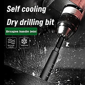 JOERIC 8 PCS Black Dry Diamond Drill Bits Set, Hex Shank Diamond Hole Saw Kit with Storage Bottle, for Granite Marble Tile Ceramic Stone Glass Hard Materials (Not for Wood) with Size 3/16'' to 9/16''