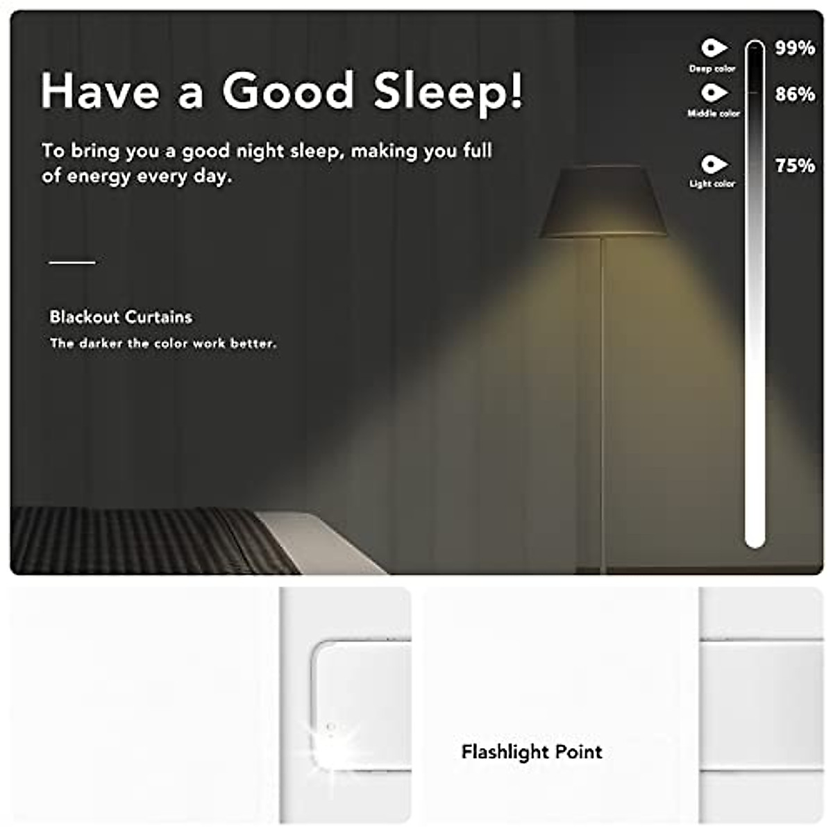 Easy-Going Rod Pocket Curtains for Bedroom, Room Darkening Window Curtains for Living Room, Thermal Insulated Noise Reduction Solid Window Drapes, 2 Panels(42x84 in, White)