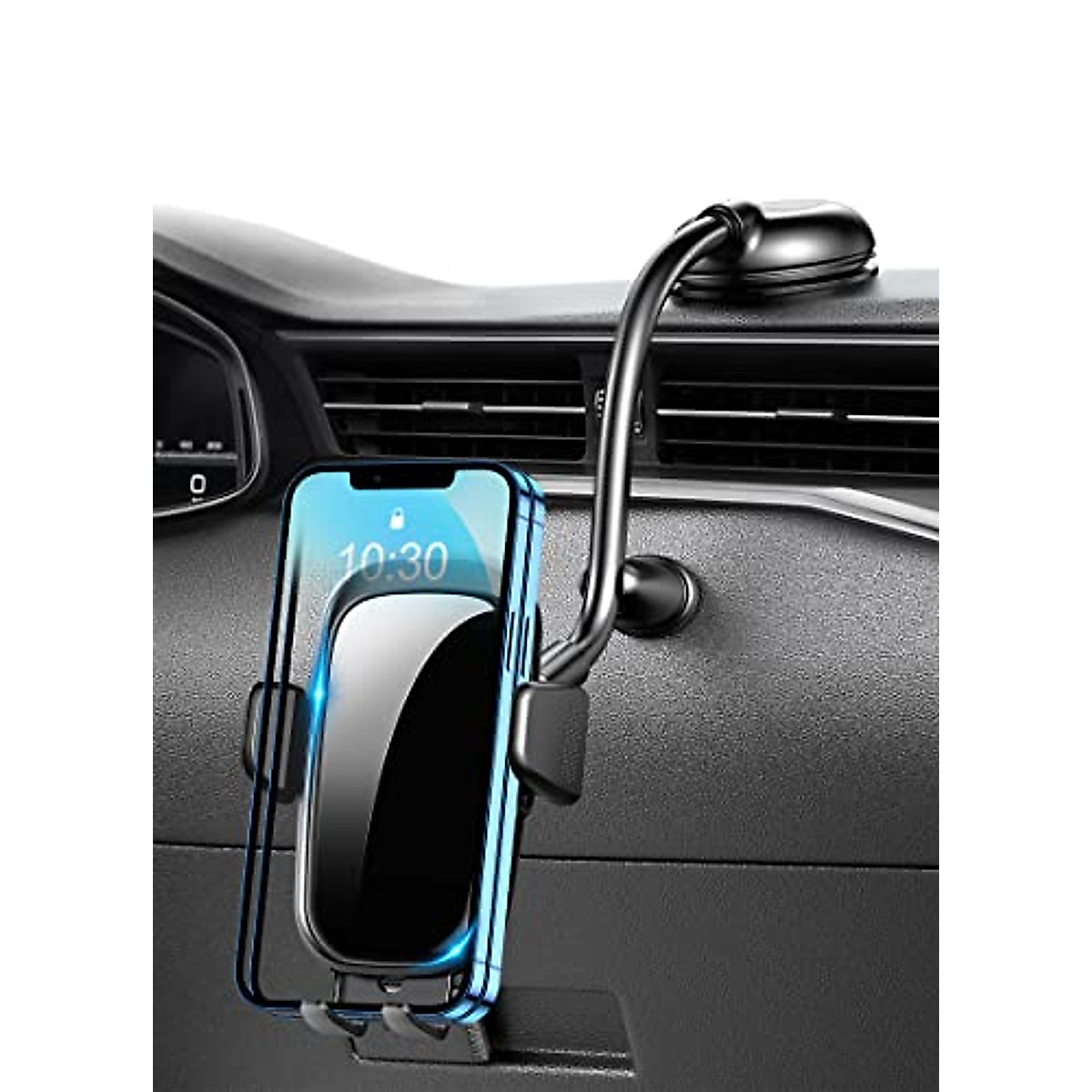 Cezuly Phone Mount for Car [Anti-Shake Stabilizer], 7.5" Gooseneck Windshield & Dashboard Car Phone Holder Mount, [Strong Suction Cup] Long Arm Cell Phone Holder Car Compatible with 4-7" Phones