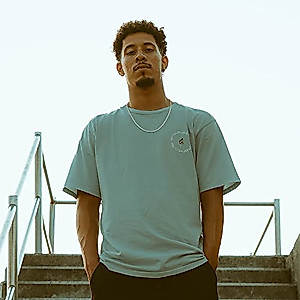 OCHCOH Sterling Silver Clasp Popcorn Chain for Men, 16 Inches Silver Chain for Men 2.5mm Diamond Cut Silver Chains for Men 925 Sterling Silver Chain for Men Silver Chain for Mens Jewelry Mens Gifts