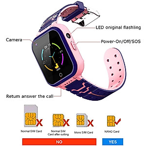 4G Kids Smart Watches, IP67 Waterproof LBS WiFi GPS Tracker Children Smartwatch Phone Call for Boys Girls, Touch Screen Cellphone Camera Voice Video Chat Anti-Lost SOS Learning Toy (Pink)