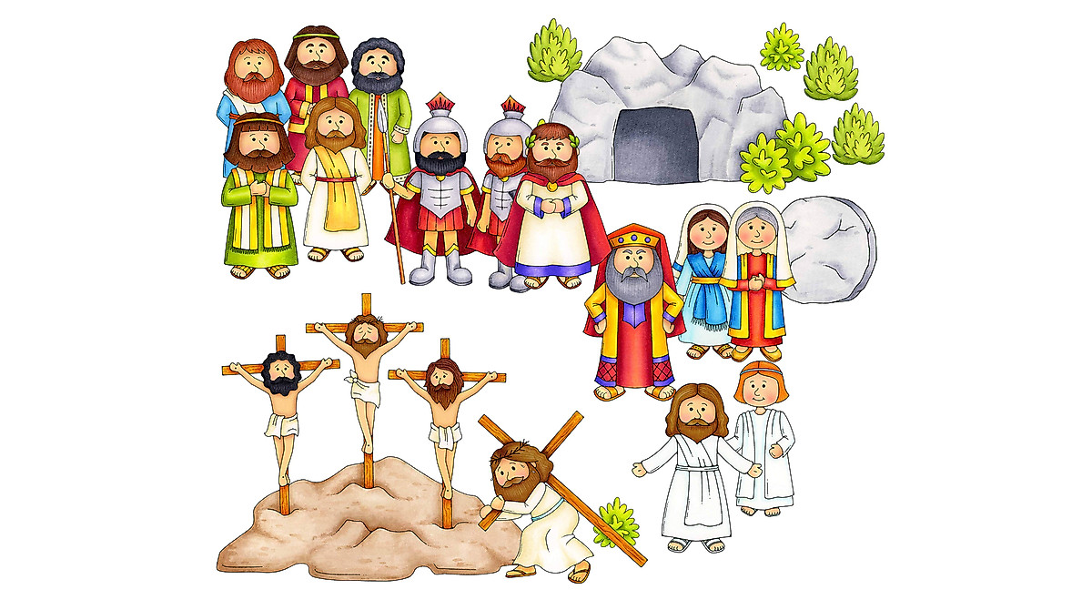 Easter Crucifixion & Resurrection Bible Felt Figures Set