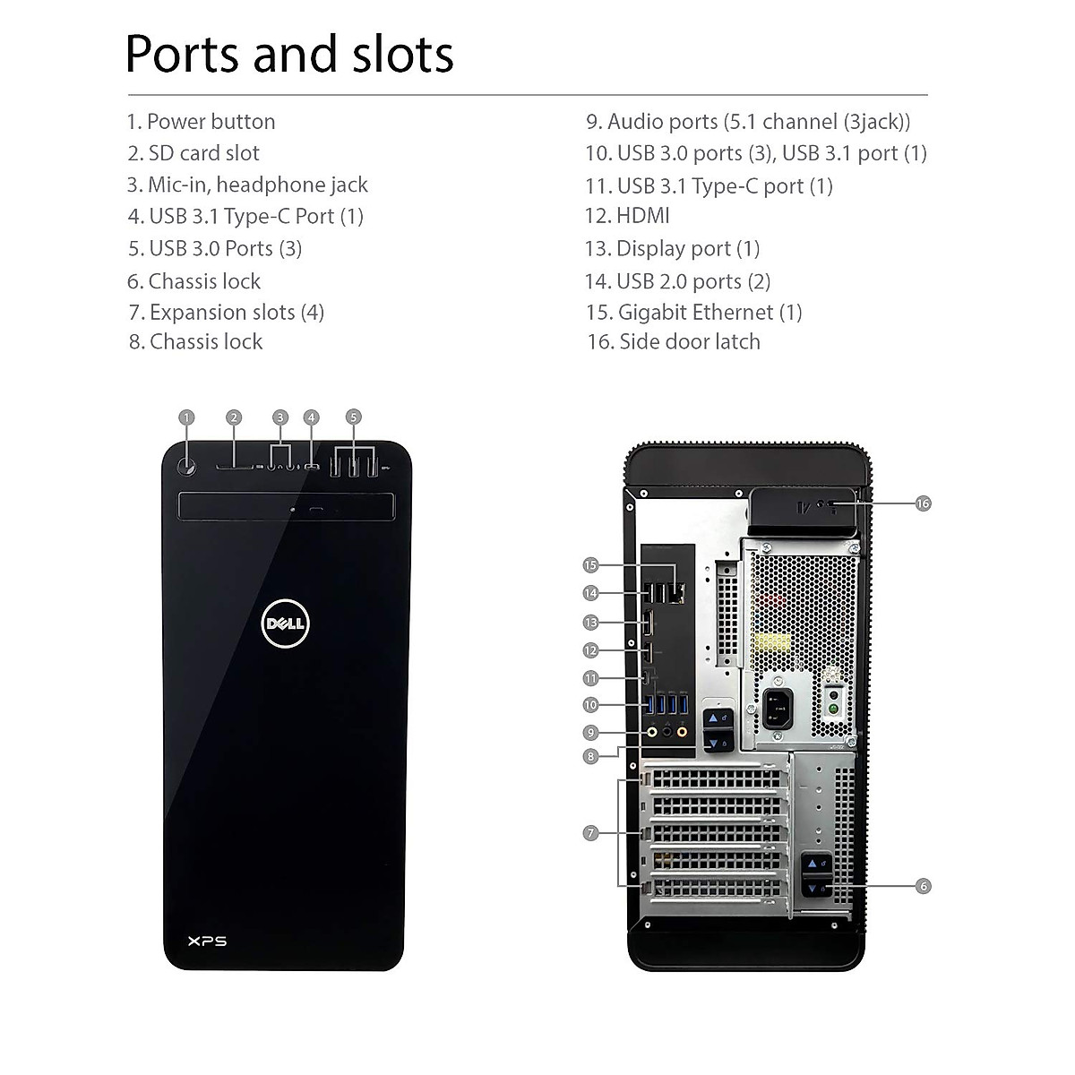 Dell XPS 8930-7814BLK-PUS Tower Desktop - 8th Gen Intel Core i7-8700 Processor, 32GB DDR4 RAM, 1TB Hard Drive + 16GB Intel Optane Memory, 6GB Nvidia GeForce GTX 1060, DVD Burner, Windows 10 Pro, Black