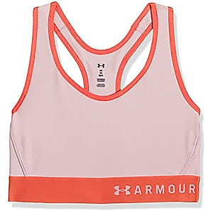Under Armour Women's Armour Mid Keyhole Sports Bra , Retro Pink (676)/Quirky Lime , X-Large