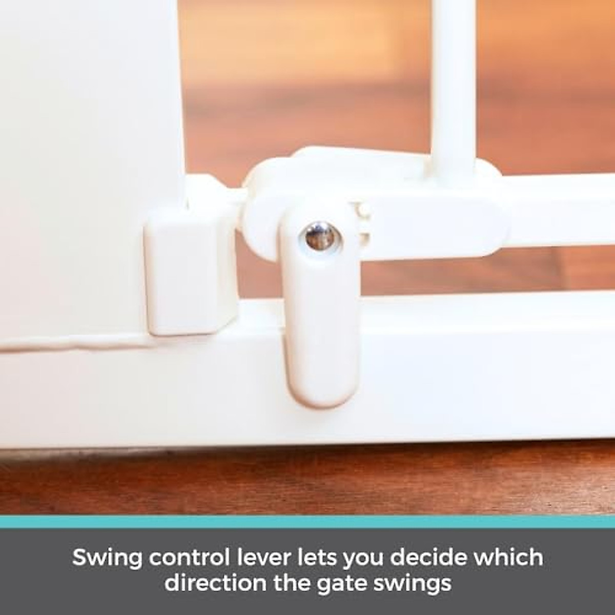 Toddleroo by North States Tall Bright Choice Auto-Close Baby Gate with Door. Pressure Mounted Baby Gate for Doorways, Child Gate Fits Openings 29.75” to 40.5” Wide. (36" Tall, White)