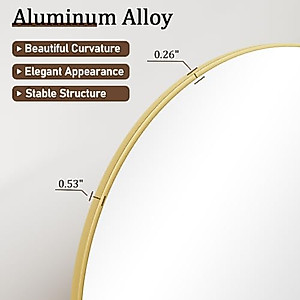 VooBang Oversized Full Length Mirror, 71" x 30" Arch Floor Mirror with Stand, Aluminum Alloy Frame Full Body Mirror for Bedroom Bathroom Living Room Decor, Gold