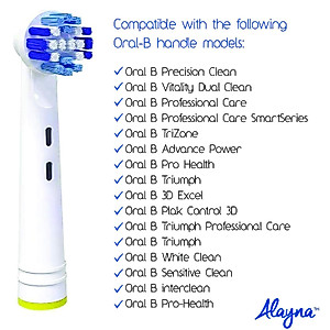 Replacement Brush Heads Compatible with OralB Braun- Pack of 4 Professional Electric Toothbrush Heads- Precision Refills for Oral-b 7000, Clean, Oral B Pro 1000, 9600, 500, 3000, 8000, Vitality Plus!