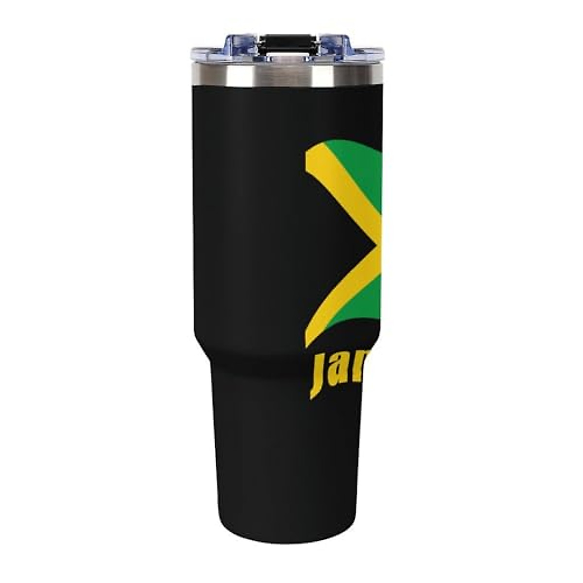 Jamaican Flag 40 Oz Tumbler Insulated Stainless Steel Water Bottle Travel Mug Car Cup with Handle And Straw