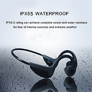 Sainyer Bone Conduction Headphones Bluetooth 5.0,Wireless Open Ear Headphones with Built-in Mic,Sweatproof Sports Headset for Running and Workouts (Grey)