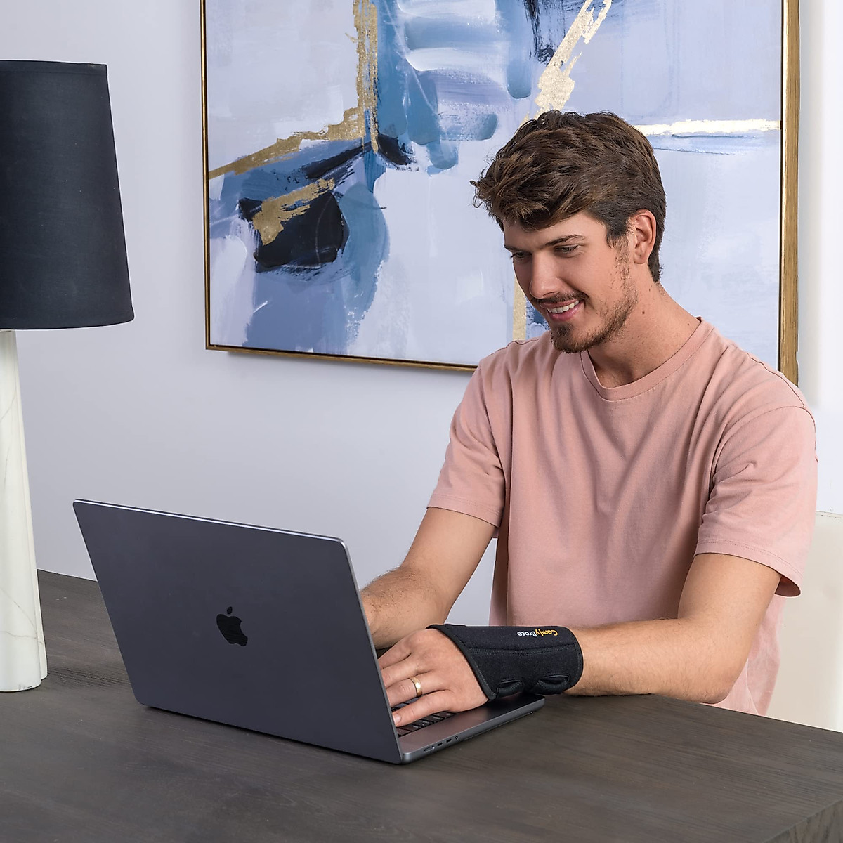 ComfyBrace Copper Infused Wrist Brace/Hand Brace/Wrist Support for Carpal Tunnel Syndrome, Arthritis, Tendonitis For Men and Women (Right Hand, Small/Medium)