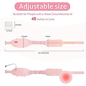 FTOYIN Portable Heating Pad Simultaneous Front and Rear Belly Warmer with 5 Massage Modes, Period Heating Pads for Girl Women Back Pain Relief (Pink)