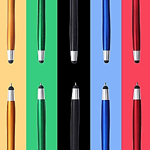 Ballpoint Pens Stylus Pens for Touch Screens Medium Point Black Ink Writing Pen 2 in 1 Office Pen with Stylus Tips for iPhone iPad (5 Count)