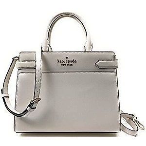 Kate Spade New York Staci Medium Saffiano Leather Satchel Purse (Parchment)