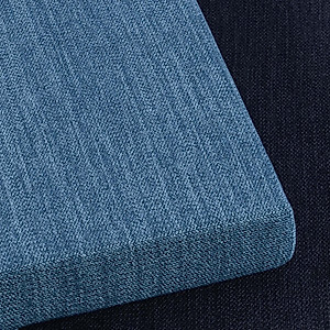 baibu 40 Inch Metal Bench Cushion with Ties, Non-Slip Rectangle Bench Seat Cushion Kitchen Bench Cushion with Machine Washable Cover - One Pad Only (Light Blue, 40x15x1.5in)