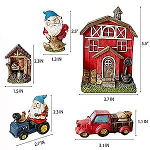 BangBangDa Miniature Fairy Garden Accessories - Garden Gnome Figurines House Set of 22PCS - Outdoor Resin Mini Gnomes Statue for Plant Pots Decor, Women Gardening Lover Birthday Gift