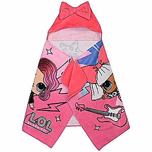 L.O.L. Surprise Soft Cotton Hooded Bath Towel Wrap, 24” x 50”, Pink