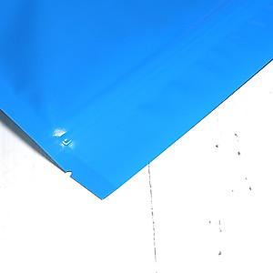 Double-Sided Matte/Glossy Color with Clear Round Window Stand-Up Pouch (100 Bags/Pack) (4" x 6.3", Glossy Blue)