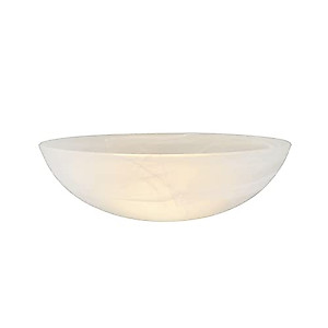 Aspen Creative 23515-11,Alabaster Replacement Glass Shade for Medium Base Socket Torchiere Lamp, Swag Lamp and Pendant, 11-3/4" Diameter x 3-5/8" High