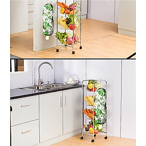 TOGETRUE Plastic Bag Holder, Wall Mount Plastic Bag Organizer Dispenser, Heavy Duty Grocery Bag Storage Holder, Hanging Shopping Bag Holder for Home Kitchen Camper (Green Leaves 2 Pcs)
