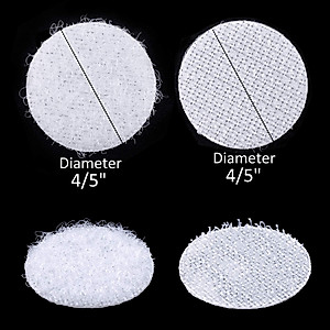 JANYUN Self Adhesive Dots,3/4" (20mm) 0.79inch Diameter White Sticky Back Coins Hook and Loop Dots Circle Dots Stickers Tapes Tapes for Classroom Home Office(300)
