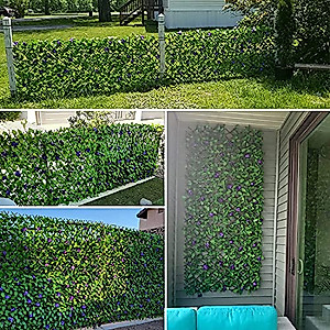 DOEWORKS Expandable Fence Privacy Screen for Balcony Patio Outdoor, 1PC Faux Ivy Fencing Panel for Backdrop Garden Backyard Home Decorations