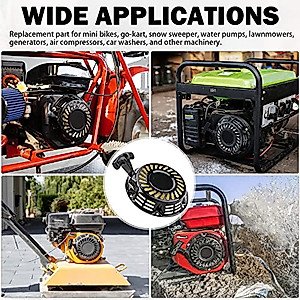 Predator 212 Pull Start Assembly, Replacement Predator 212cc Recoil Starter 5.5HP 6.5HP 7HP Coleman CT200U BT200X Trail CT200U-EX TrailMaster MB200 Go Kart Champion 196cc Generator Pull Starter Kit