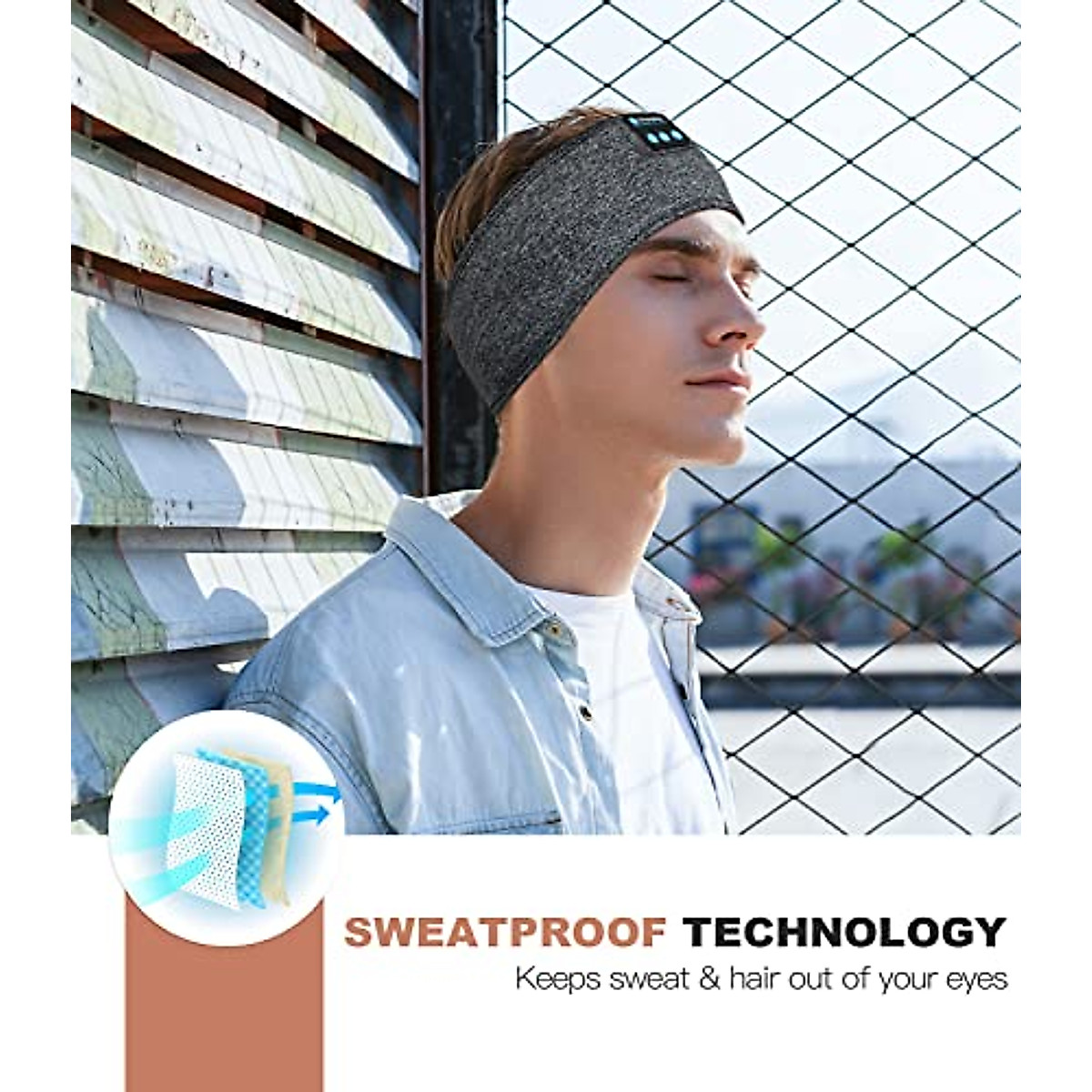 Sleep Headphones Headband, Wireless Sleep Earbuds, Soft Elastic Cozy Headband Headphones, Sleep Headband for Workout, Yoga, Travel, Gift for Women Men