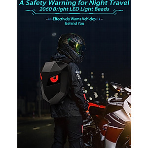 Taysem LED Backpack with Eyes - Led Motorcycle Backpack Waterproof LED Knight Backpack with Programmable Screen Christmas Gift (B)