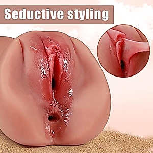 ENVONI Male Masturbators Adult Sex Toys with 3D Realistic Textured Pocket Pussy and Tight Anus Sex Stroker,Sex Doll Adult Sex Toy for Men,Men's Pocket Pussy Blowjob Stroker Anal Play