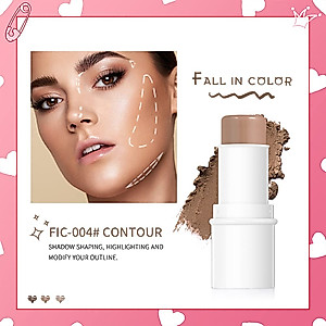 Yeweian Contour Stick, Face Concealer Stick, Bronzer Facial Repair 3D Wonder Stick Face Body Shading Stick Cream（04 Contour）