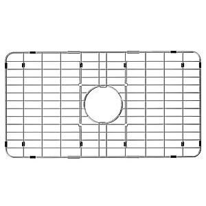 iPEGTOP Sink Bottom Grid, Stainless Steel Sink Protector 28-1/2" x 15-1/2" Centered Drain Hole with Corner Radius, Sink Grate for Bottom of Kitchen Sink Single Sink Bowl with Sink Hole Cover