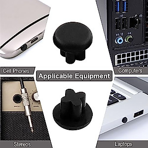 uxcell Rubber Dust Plug, 3.5mm Anti-Dust Headphone Jack Dust Plug Dust Cap for Mobile Phone Laptop Desktop Computer 15pcs Black