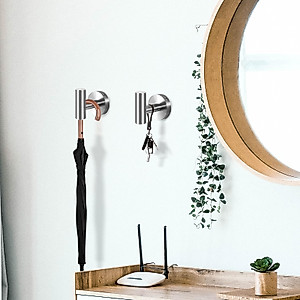 Silver Towel Hooks Robe Coat Hooks Bathroom Wall Hook Heavy Duty 304 Stainless Steel Towel Hanger Clothes Hook Holder for Bathroom Bedroom Kitchen Hotel Garage Home Office 4 Packs