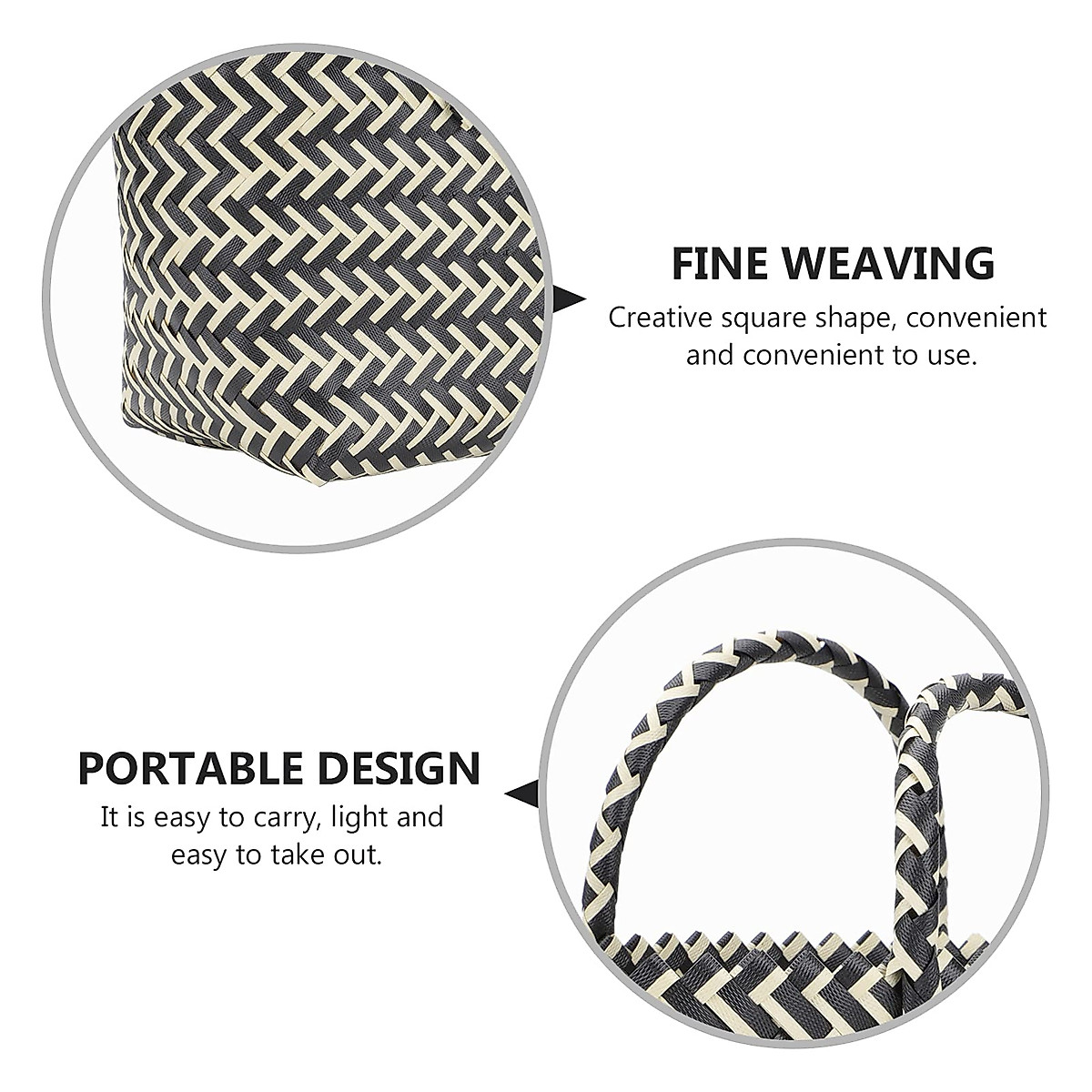 Cabilock Women's Clutch Handbags Summer Rattan Bag Straw Tote Bags Handbags Moroccan Market Basket French Wicker Basket Fruit Vegetables Shopping Bag with Handle for Beach Summer Black Beach Tote