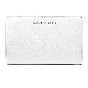 Michael Kors Women's Medium Snap Zip Around Wallet, Optic White