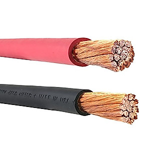 4/0 Gauge AWG - Flex-A-Prene® - Welding/Battery Cable - Black & Red - 600 V - Made in USA (5 FEET OF EACH COLOR)