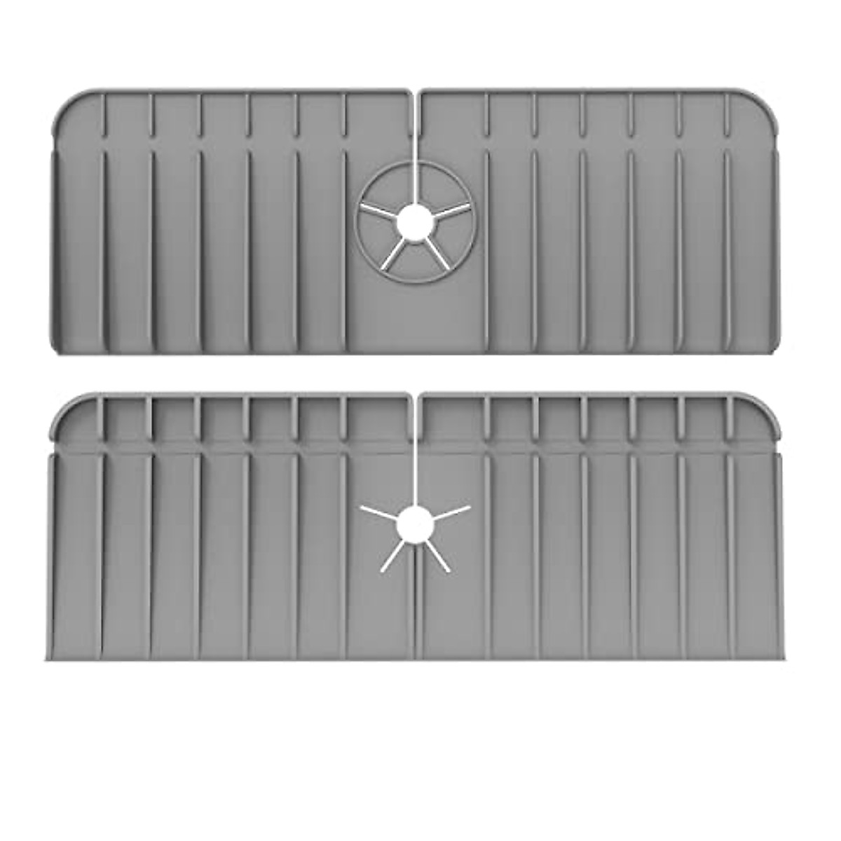 Kitchen Sink Splash Guard,Silicone Faucet Mat for Kitchen Sink，Sink Draining Pad Behind Faucet ,Drip Protector for Kitchen for Kitchen Bathroom Farmhouse (Gray)