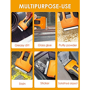 Razor Blade Scraper Tool with 15pcs Extra Blades, Cleaning Razor Scraper for Glass, Glass Top Stove Scraper for Oven Door, Cooktop Scraper, Glass Scraper Cleaning Paint from Glass