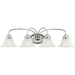 Modern and Sleek 30.5 Inch 4-Light Polished Chrome Bathroom Vanity Light Fixture with Elegant White Alabaster Glass Shade – Illuminate Your Space with Style!