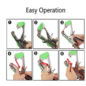 Plant Tying Machine, Plant Tying Gardening Tape Tool with 10 Rolls of Tapes and a Box of Staple for Vegetable, Grape, Tomato, Cucumber, and Flower