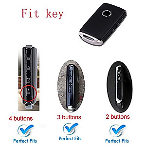 flyfox 2/3/4 buttons leather carbon fiber smart side buttons remote Key Fob case Cover For 2019-2021 Mazda 3, Mazda 3 Hatchback, Mazda CX4 CX5 CX8 CX9 CX-30, Mazda 6 WAZSKE11D01 (leather-carbon fiber)