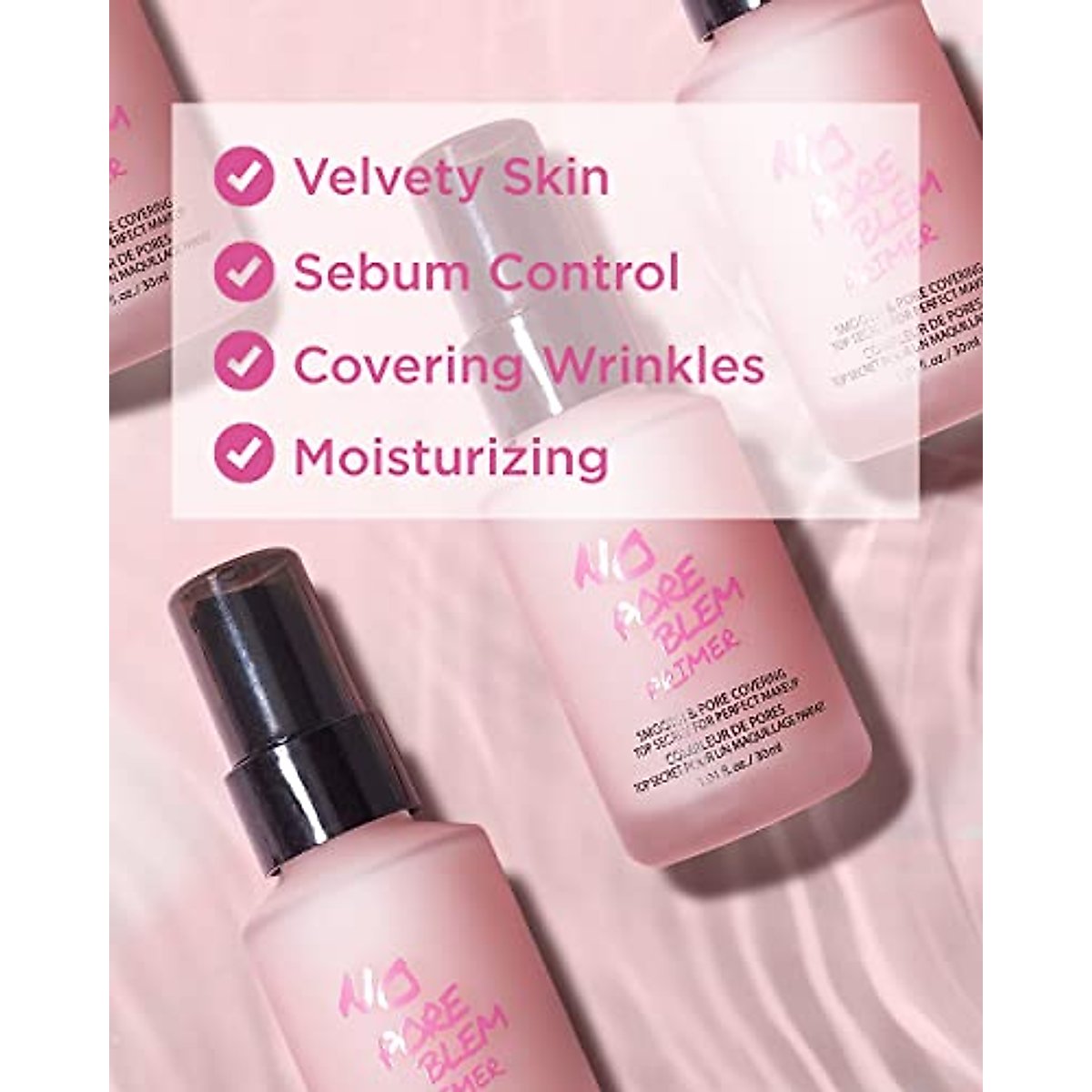 TOUCH IN SOL No Pore Blem Primer 1.01 fl.oz - Pore Minimizing, Sebum and Shine Control - Pore Filler Blurring Primer Before Makeup – Hydrates & Smooths Skin – With Collagen and Green Tea Extracts