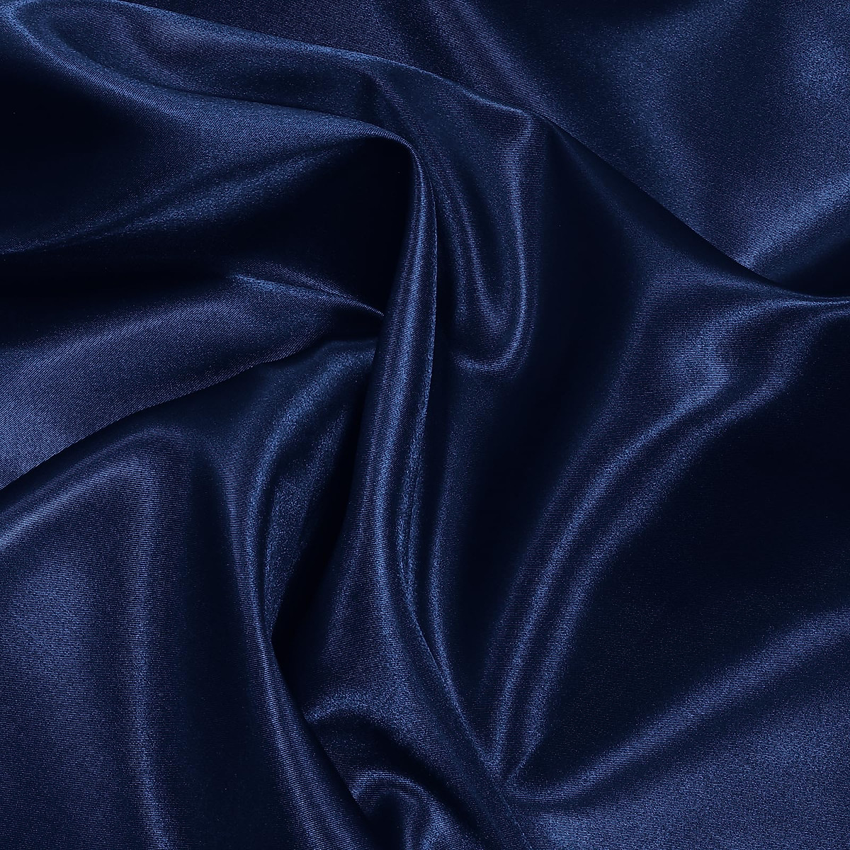 NSGZ Navy Blue Satin Fabric by The Yard, 2 Yards 60" Wide Silky Fabric, Solid Satin Cloth Fabric for Bridal, Wedding, Dress, Crafting, Decoration