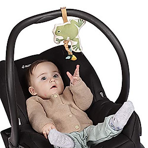 Manhattan Toy Firefly Frog Baby Travel Toy with Chime, Jiggle Pull, Crinkle Fabric and Adjustable Fabric Loop for Carriers and Cribs
