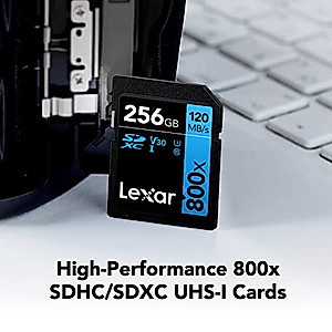 Lexar High-Performance 800x 64GB (2-Pack) SDXC UHS-I Memory Cards, C10, U3, V30, Full-HD & 4K Video, Up to 120MB/s Read, for Point-and-Shoot Cameras, Mid-Range DSLR, HD Camcorder (LSD0800064G-B2NNU)